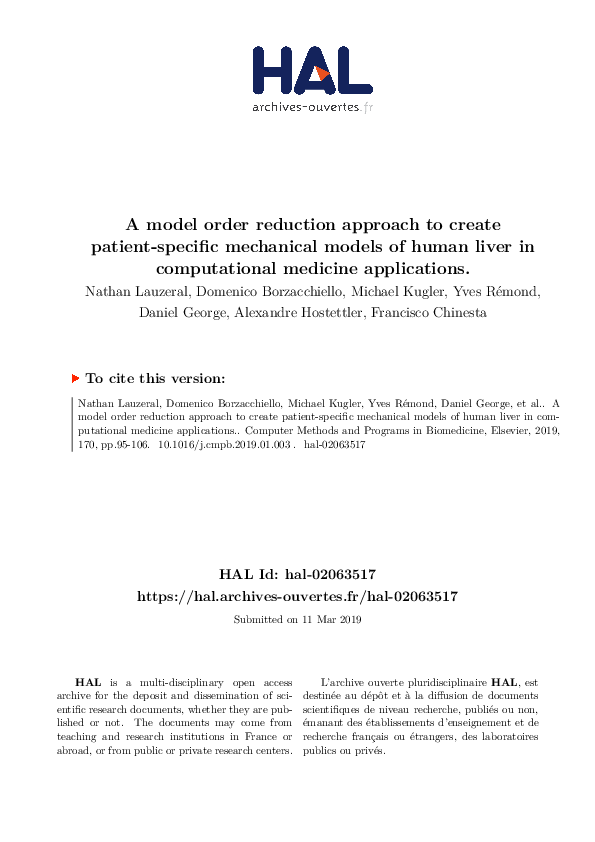 (PDF) A model order reduction approach to create patient-specific ...