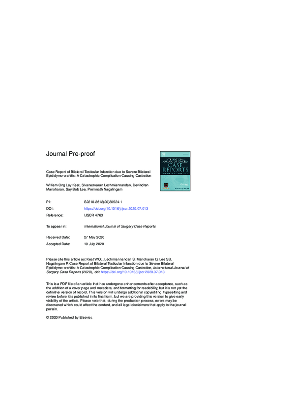 (PDF) Case report of bilateral testicular infarction due to severe ...