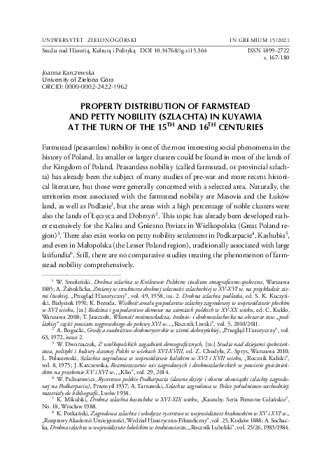 (PDF) Property distribution of farmstead and petty nobility (szlachta ...