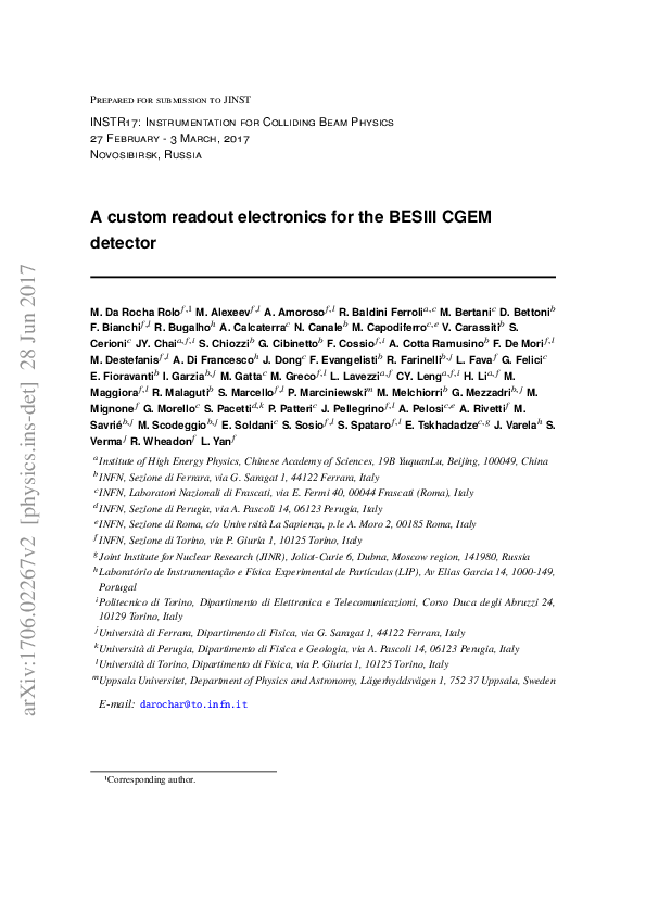 (PDF) A custom readout electronics for the BESIII CGEM detector