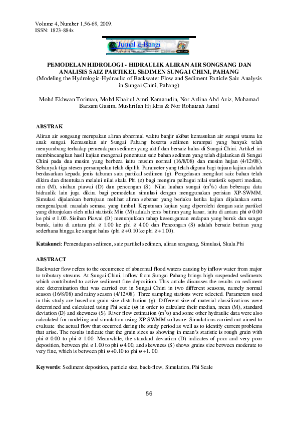 (PDF) Pemodelan Hidrologi-Hidraulik Aliran Air Songsang Dan Analisis ...