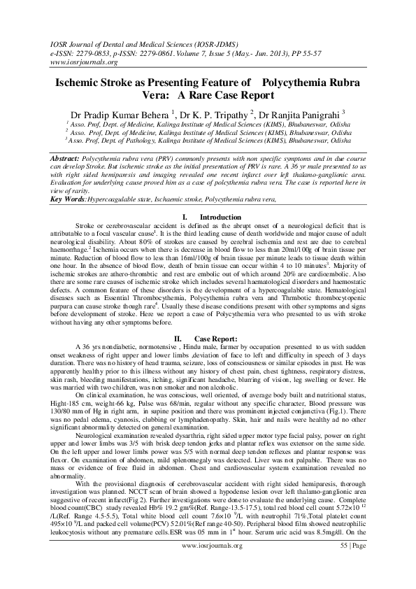 (PDF) Ischemic Stroke as Presenting Feature of Polycythemia Rubra Vera ...