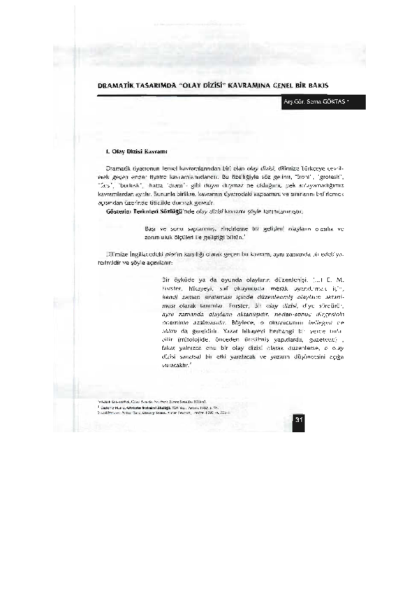 (PDF) DRAMATİK TASARIMDA "OLAY DİZİSİ" 'KAVRAMINA GENEL BİR BAKIŞ