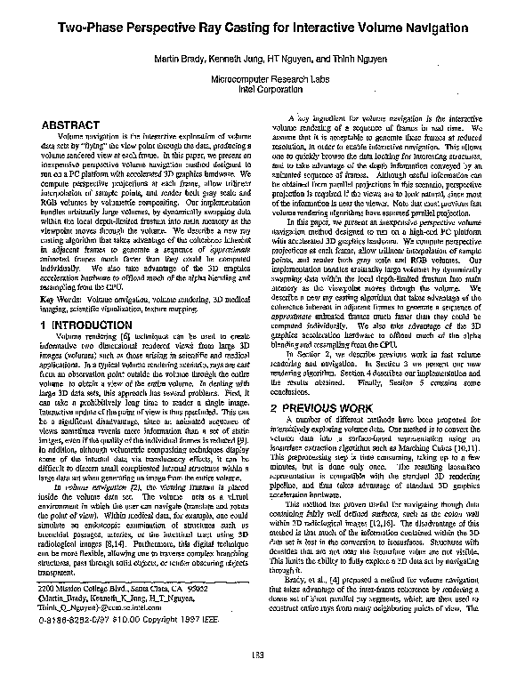 (PDF) Interactive Volume Navigation with Ray Casting
