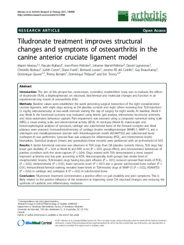 (PDF) Tiludronate treatment improves structural changes and symptoms of ...