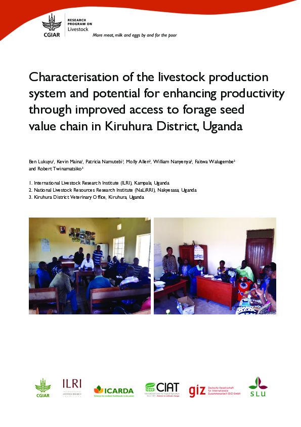 (PDF) Characterisation of the livestock production system and potential ...