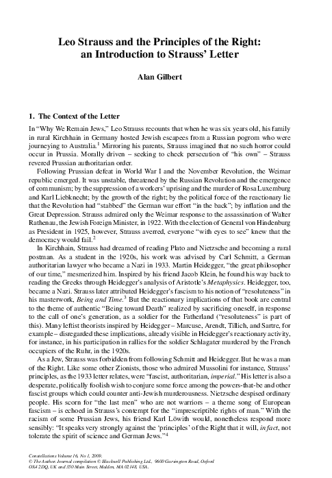 (PDF) Leo Strauss and the Principles of the Right: an Introduction to ...