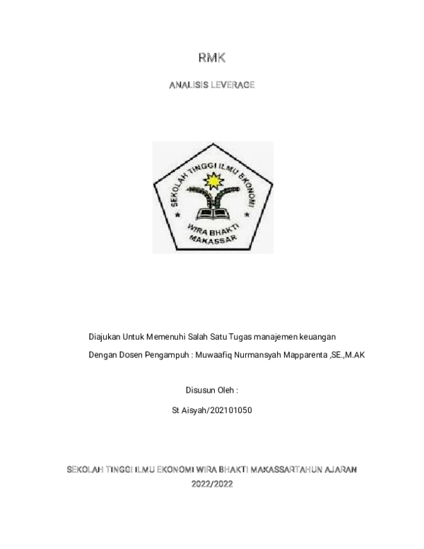 (PDF) RMK ANALISIS REVERAGE