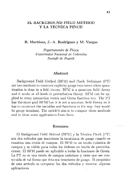 (PDF) El background field method y la técnica pinch