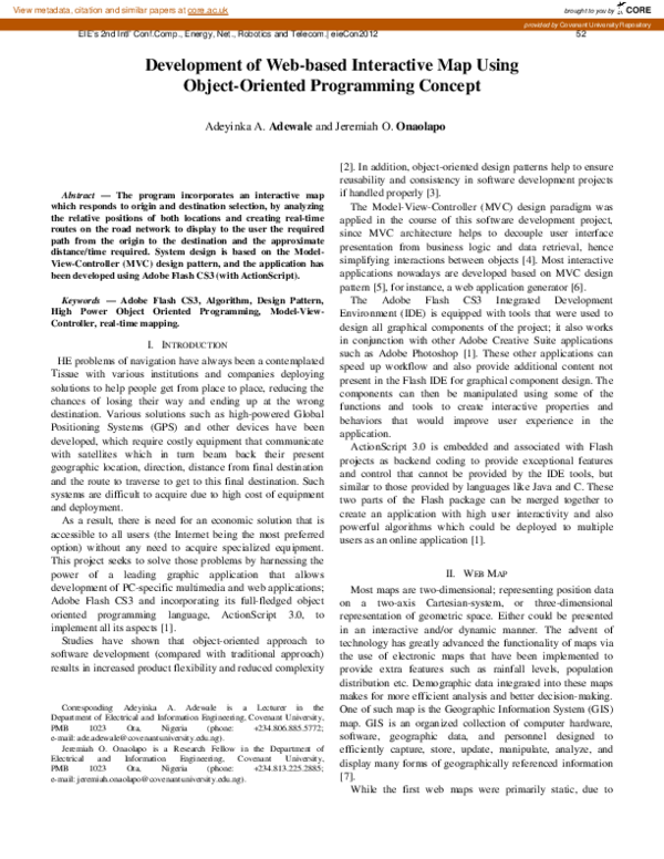 (PDF) Development of Web-based Interactive Map Using Object-Oriented Programming Concept