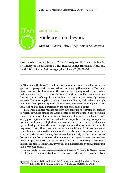 (PDF) Violence from beyond | Michael Cepek - Academia.edu