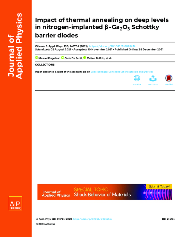 (PDF) Impact of thermal annealing on deep levels in nitrogen-implanted ...