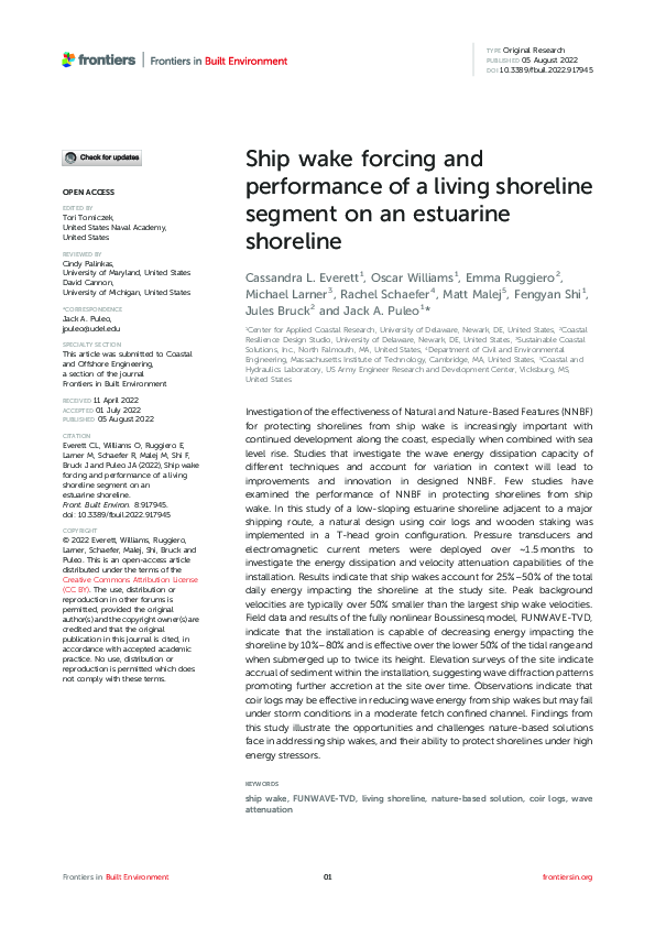(PDF) Ship wake forcing and performance of a living shoreline segment ...