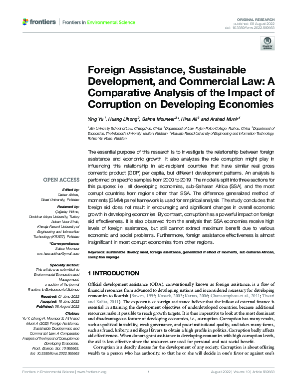 (PDF) Foreign Assistance, Sustainable Development, and Commercial Law ...