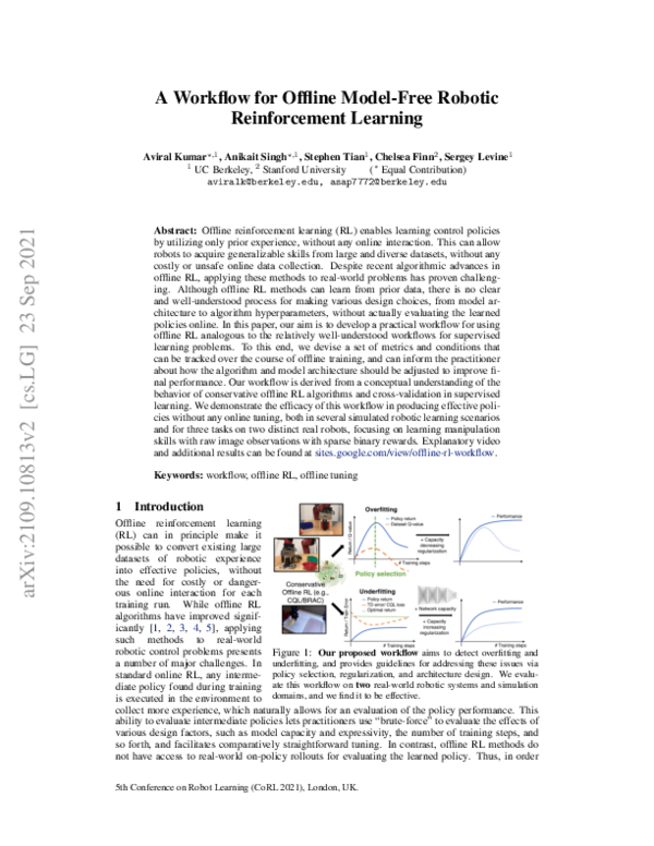(PDF) A Workflow for Offline Model-Free Robotic Reinforcement Learning