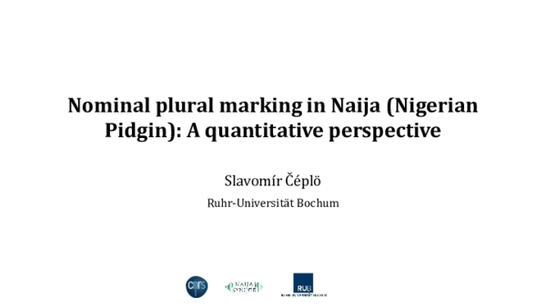(PDF) Nominal plural marking in Naija (Nigerian Pidgin): A quantitative perspective