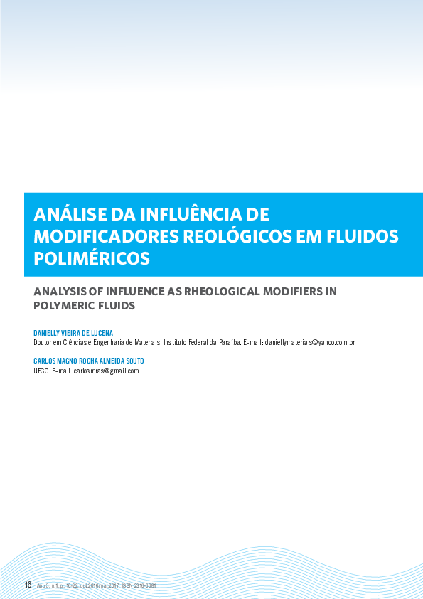 (PDF) Análise Da Influência De Modificadores Reológicos Em Fluidos ...