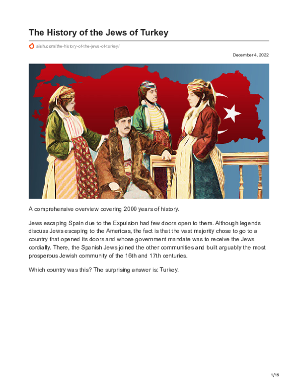(PDF) The History of the Jews of Turkey