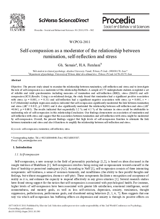 (PDF) Self-compassion as a moderator of the relationship between ...