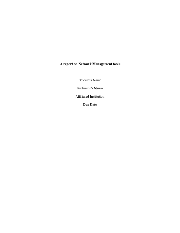 (DOC) Network management tools-