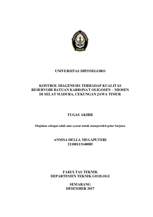 (PDF) Kontrol Diagenesis Terhadap Kualitas Reservoir Batuan Karbonat ...