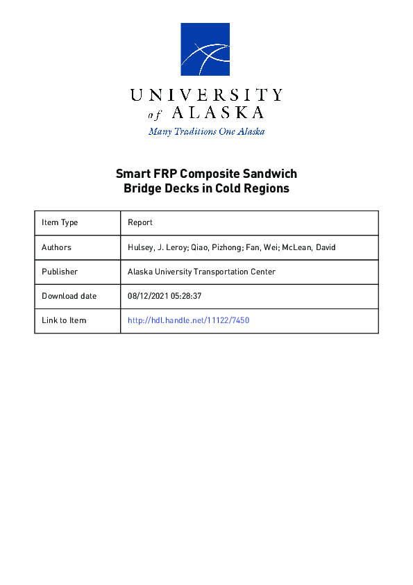 (PDF) Smart FRP Composite Sandwich Bridge Decks in Cold Regions