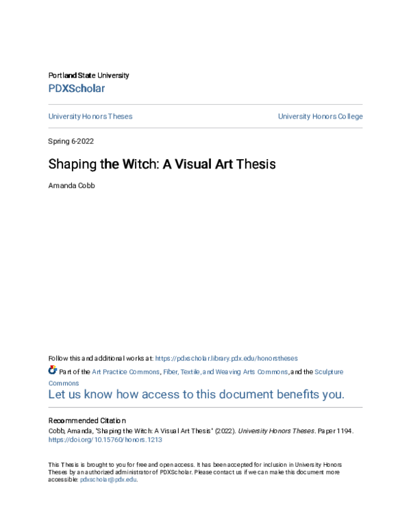 (PDF) Shaping the Witch: A Visual Art Thesis