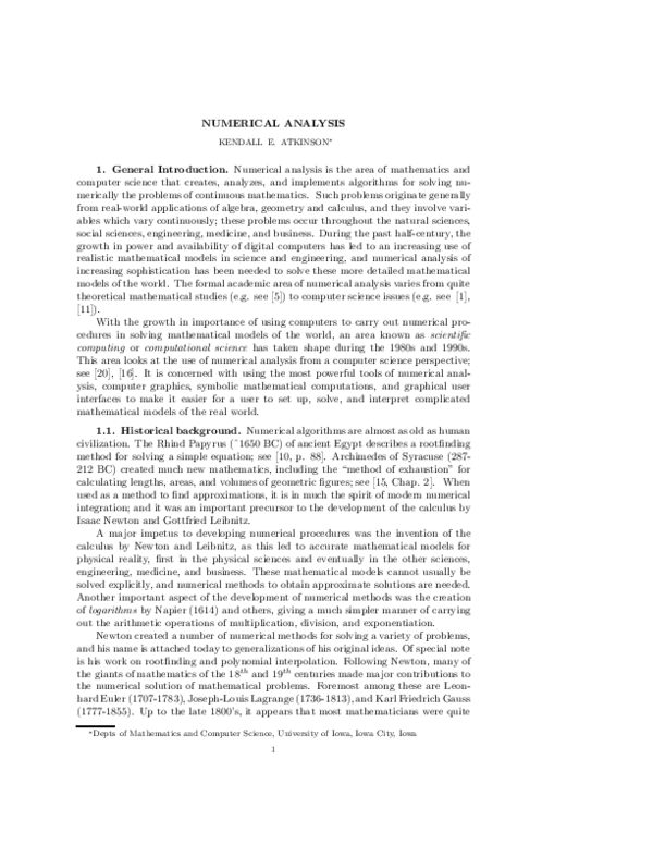 (PDF) Numerical analysis (PDF) Numerical analysis