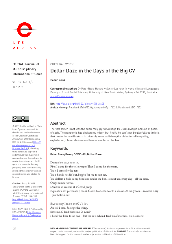 (PDF) Dollar Daze in the Days of the Big CV