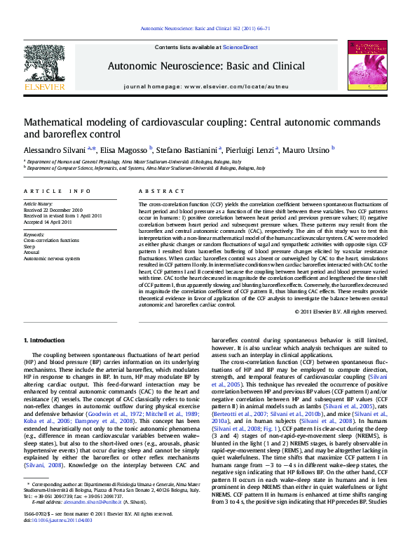 (PDF) Mathematical modeling of cardiovascular coupling: Central ...