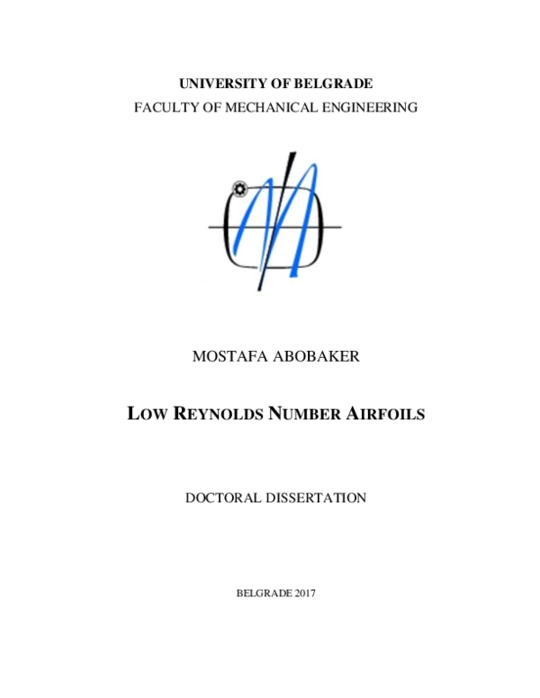 (PDF) Aeroprofili za male Rejnoldsove brojeve