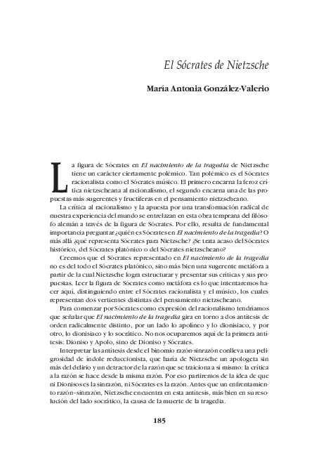 (PDF) El Sócrates de Nietzsche