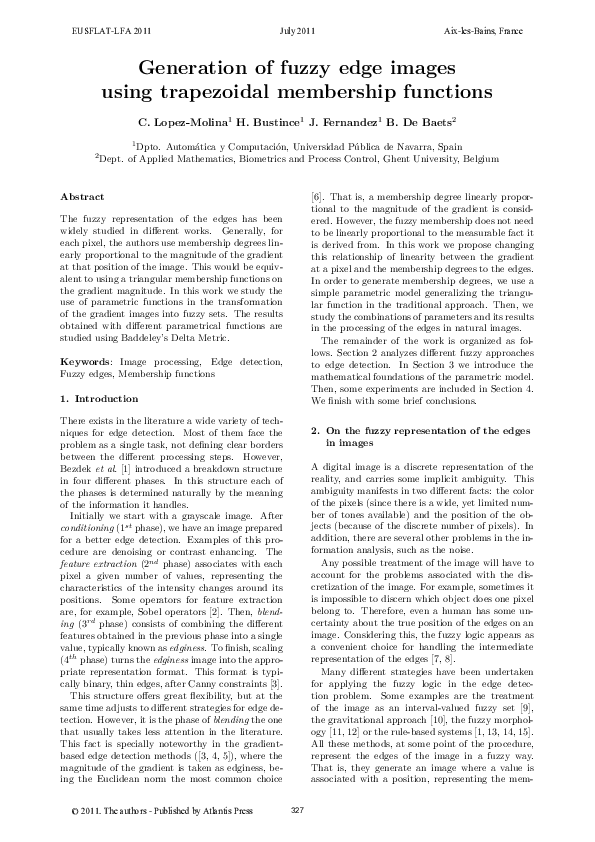 (PDF) Generation of fuzzy edge images using trapezoidal membership ...