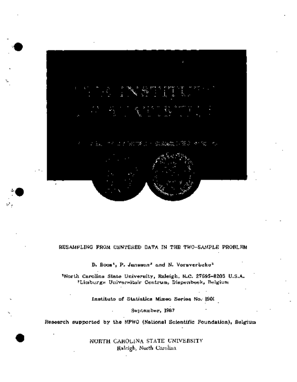 (PDF) Resampling from centered data in the two-sample problem