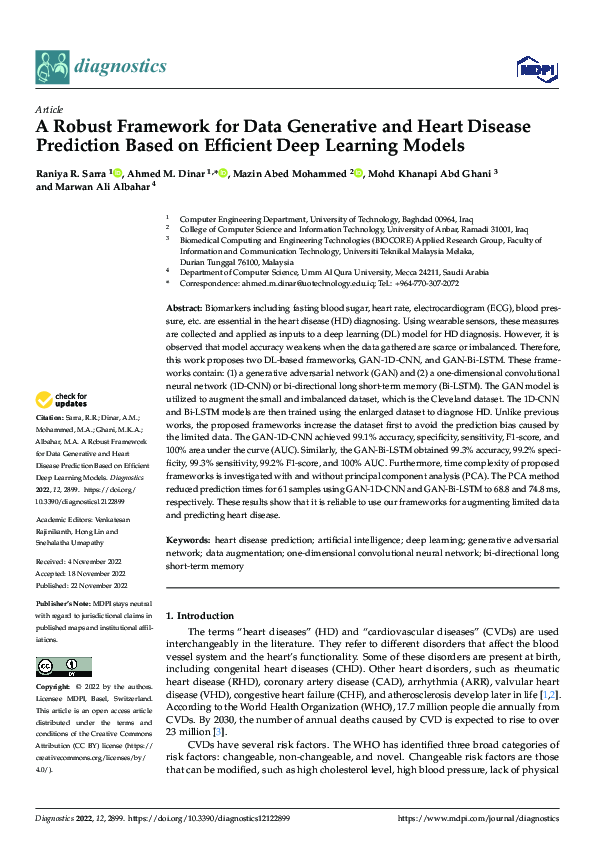 (PDF) A Robust Framework for Data Generative and Heart Disease Prediction Based on Efficient ...