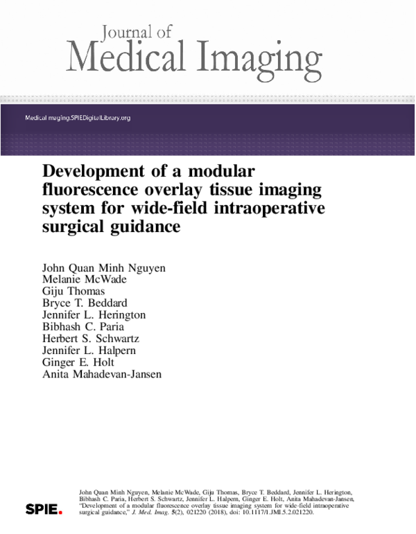 (PDF) Development of a modular fluorescence overlay tissue imaging ...