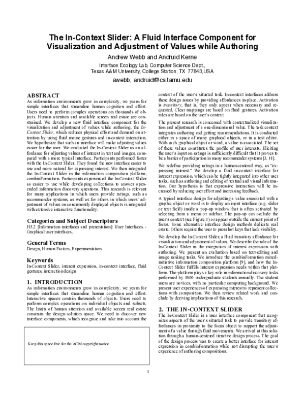 (PDF) Graphical User Interfaces