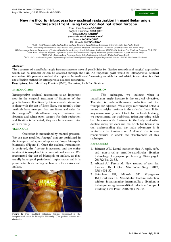 (PDF) New method for intraoperatory occlusal restauration in mandibular ...