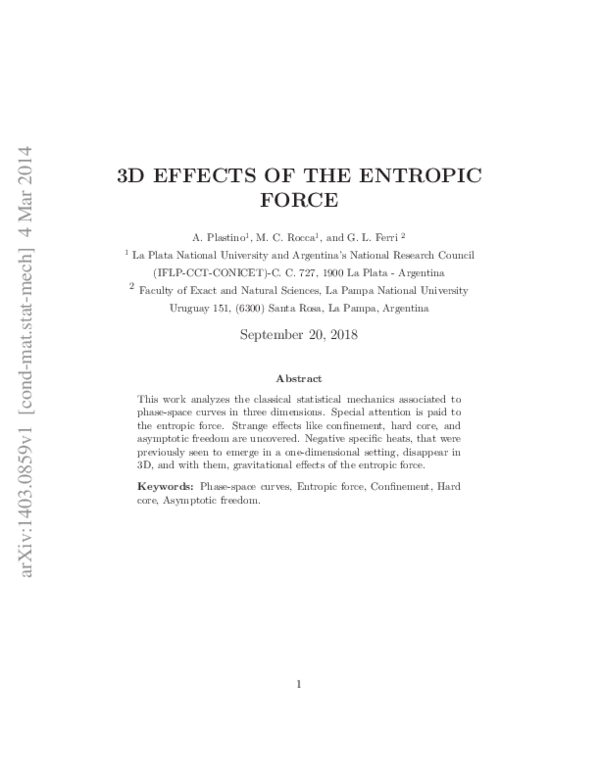 (PDF) 3D Effects Of The Entropic Force