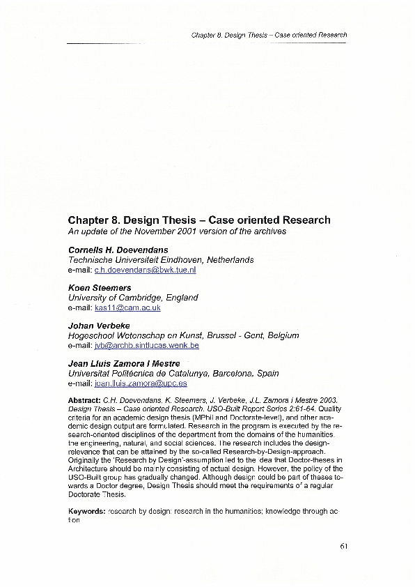 (PDF) Design Thesis - Case oriented Research