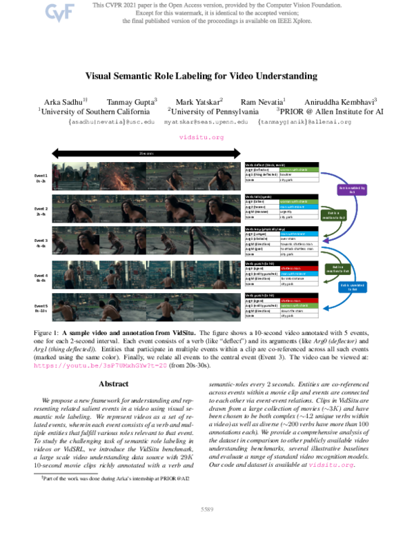 (PDF) Visual Semantic Role Labeling for Video Understanding | Tanmay ...