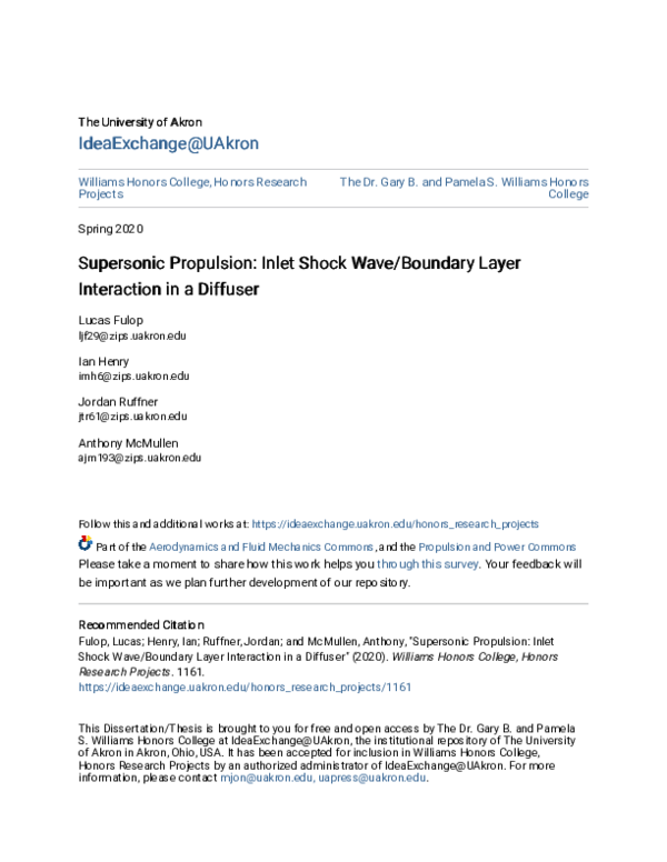 (PDF) Supersonic Propulsion: Inlet Shock Wave/Boundary Layer ...