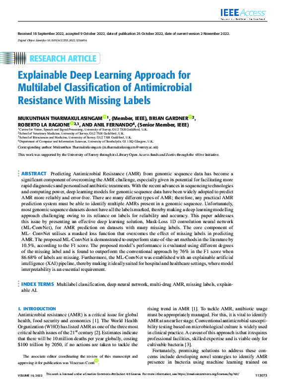 (PDF) Explainable Deep Learning Approach for Multilabel Classification of Antimicrobial ...