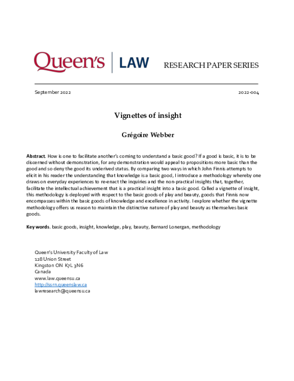 (PDF) Vignettes of Insight