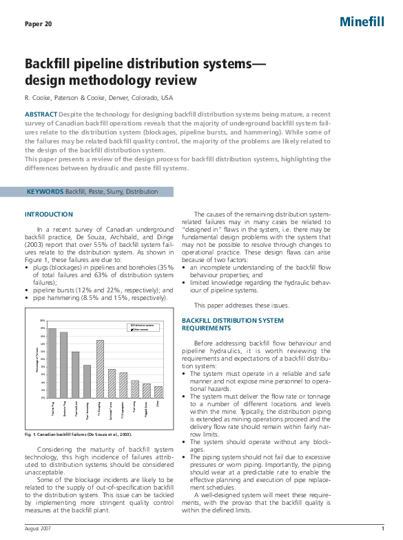 (PDF) Backfill pipeline distribution systems— design methodology review