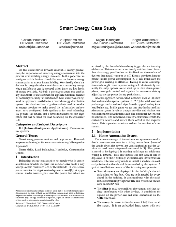 (PDF) Smart energy case study