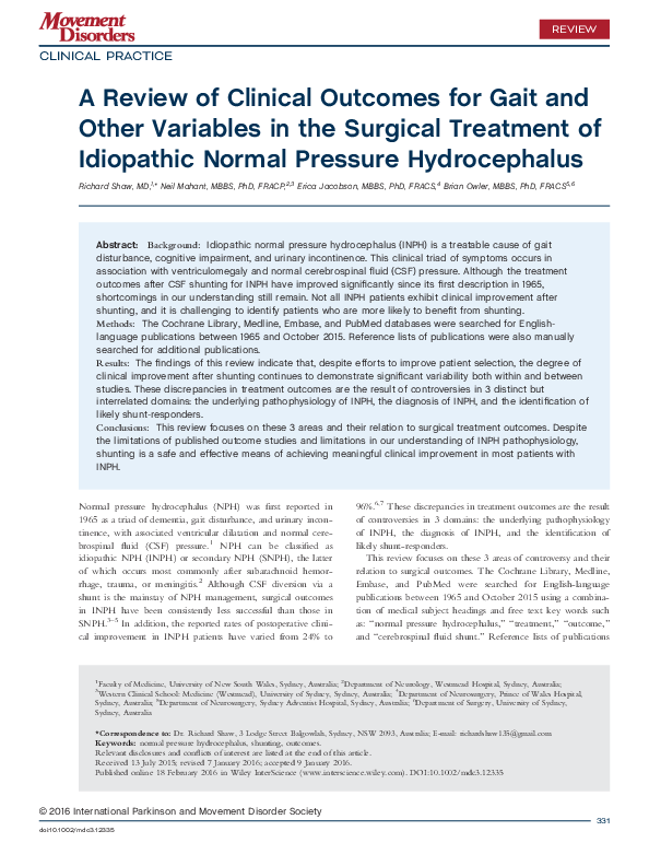 (PDF) A Review of Clinical Outcomes for Gait and Other Variables in the Surgical Treatment of ...