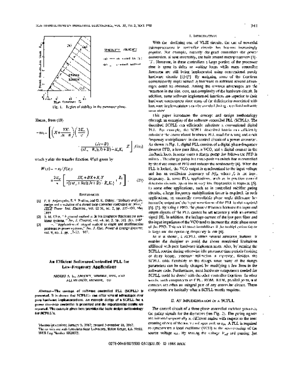 (PDF) An efficient software-controlled PLL for low-frequency applications