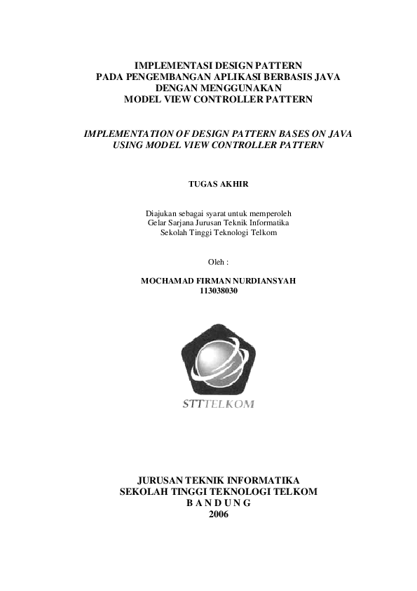 (PDF) Implementasi Design Pattern Pada Pengembangan Aplikasi Berbasis ... (PDF) Implementasi Design Pattern Pada Pengembangan Aplikasi Berbasis ...