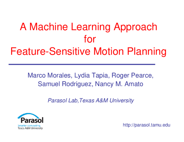 (PDF) A Machine Learning Approach for Feature-Sensitive Motion Planning